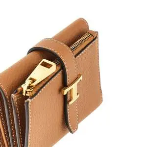 TOD'S Grained Leather Tri-fold Wallet