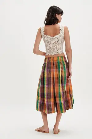Free People Ivy Pull-on Culotte Plaid Pants