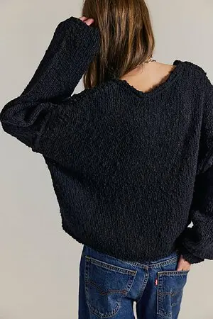 Free People Firefly Pullover Sweater - Black