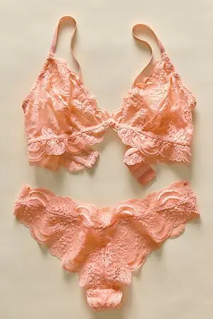INTIMATELY Last Dance Sheer Lace Plunge Triangle Bralette By Intimately At Free People In Black Spring Melon