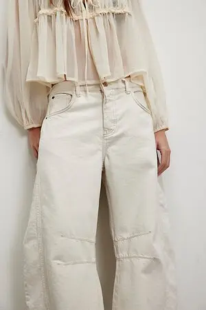 We The Free Good Luck Mid-rise Barrel Jeans - Milk