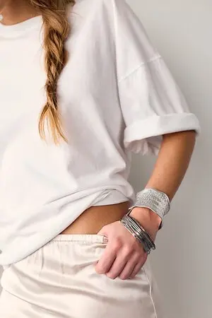 Free People Free People Going To California Cuff Worn Silver