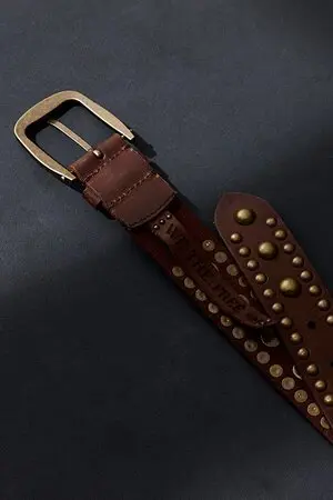 We The Free Sola Studded Leather Belt - Cognac
