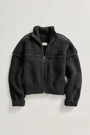 We The Free Chunky Knit Zip-up Cardigan - Ashes