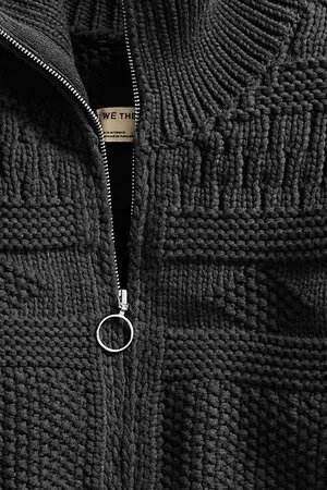 We The Free Chunky Knit Zip-up Cardigan - Ashes