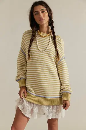 We The Free Asher Striped Pullover - Sand Combo