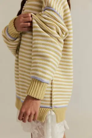 We The Free Asher Striped Pullover - Sand Combo