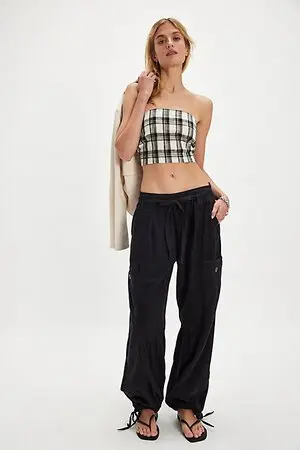 Free People Costa Linen Solid Pants - Black