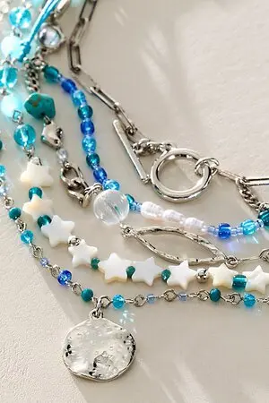 Free People Layered Starry Pendant Necklace - Turquoise