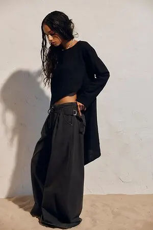 Free People Alina Asymmetrical Top - Black