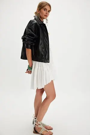 We The Free Farley Vegan Leather Bomber Jacket
