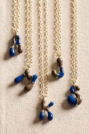 LOCAL ECLECTIC Bubble Letter Charm Necklace - A