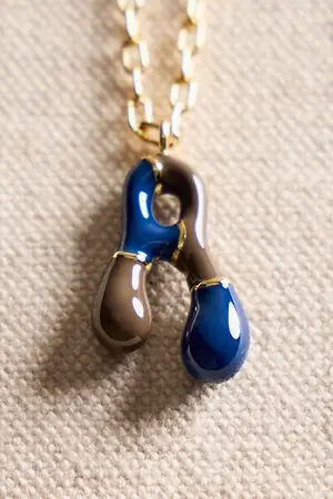 LOCAL ECLECTIC Bubble Letter Charm Necklace - A