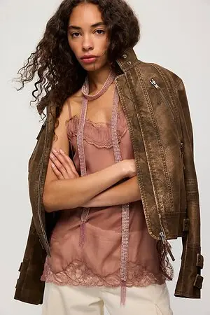 Free People Lola Embellished Skinny Scarf At - Bubble Bath