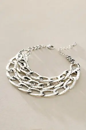 Free People Rosalia Chunky Link Anklet - Silver