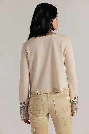 Free People Carter Long Sleeve Top With Embroidery