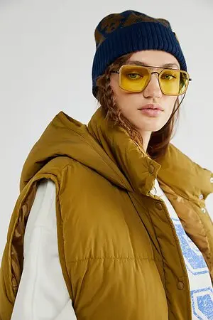 Free People Luna Classic Tinted Aviator Sunglasses - Firefly