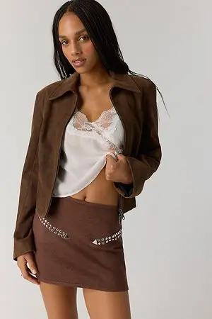 UNDERSTATED LEATHER Moonshine Skirt With Stud Details