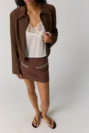 UNDERSTATED LEATHER Moonshine Skirt With Stud Details