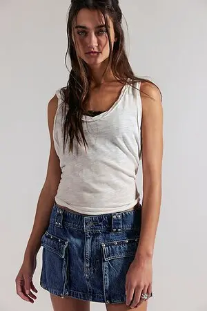 We The Free Hera Studded Denim Mini Skirt