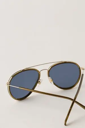 Free People Tatum Polarized Aviator Sunglasses - Olive