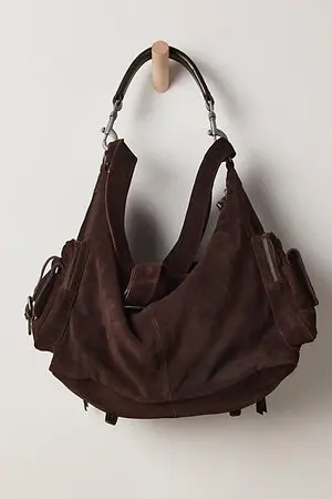 FP COLLECTION Oversized Palermo Suede Shoulder Bag