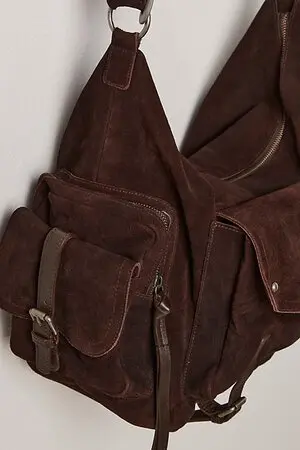 FP COLLECTION Oversized Palermo Suede Shoulder Bag