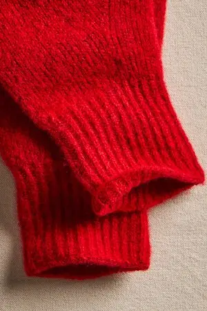 Free People Cashmere Blend Gloves With Ribbed Trim