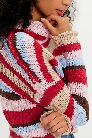 Free People Opal Rollneck Knit Stripe Jumper