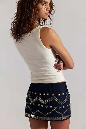 Free People Sparta Beaded Micro Skirt