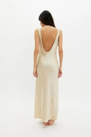 INTIMATELY Maxi Slip Dress With Thigh-high Slit - Bleached Out