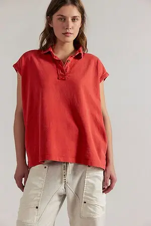 We The Free Keep On Polo Shirt - Flame Red