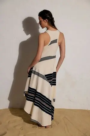 Free People Super Spliced Cotton-jersey Midi Dress - Tea Combo
