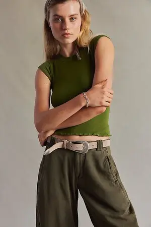 Free People Cannon Suede Belt - Biscotti