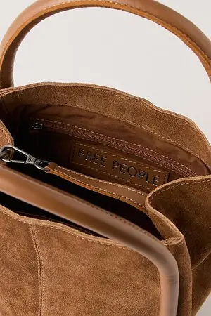 Free People Barlow Suede Bucket Bag - Cognac