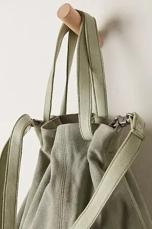 Free People Suki Large Suede Tote Bag - Sage