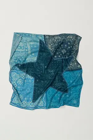 Free People Stars Aligned Patchwork Bandana At Free People In Assort Blue