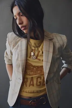 Free People Plaid Blazer Jacket