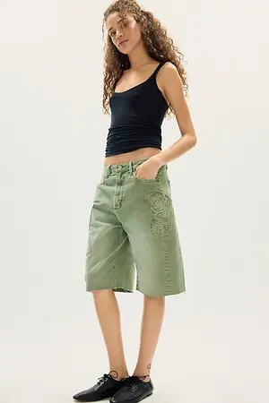 DRIFTWOOD Palmer Barrel Shorts With Floral Embroidery