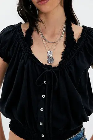 Free People We The Free Belly Blouse - Black