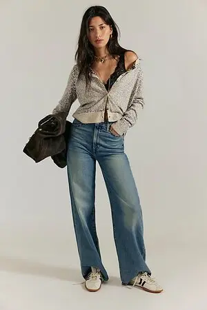Free People Nocturnal Patterned Cashmere Blend Cardigan - Tea Combo