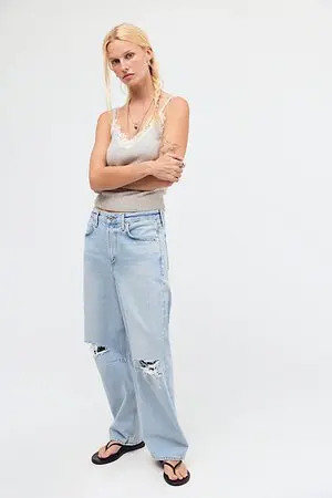 Free People Lace Trim Cashmere Tank Top - Frost
