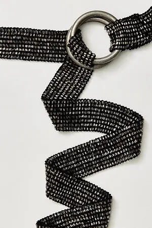Free People Embellished Woven Wrap Belt - Black