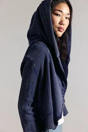 FP ONE Asher Zip-up Hoodie With Waffle Knit Paneling