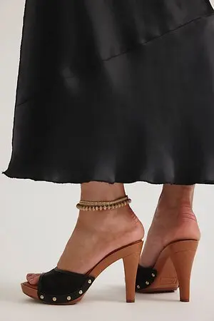CANDIE'S Embellished Platform Clogs - Black Mesh