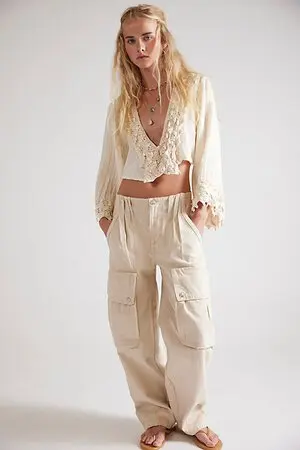 JEN'S PIRATE BOOTY Cropped Blouse With Crochet Detailing