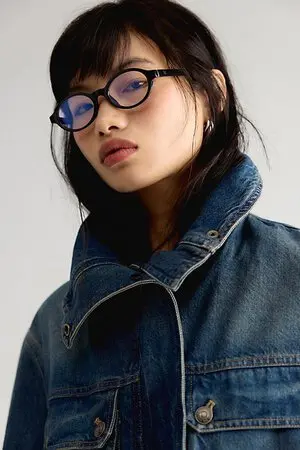 Free People Oval Bluelight Eyeglasses - Black