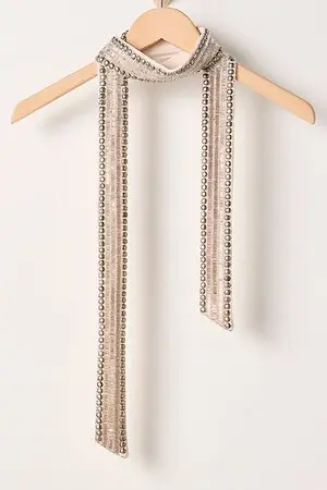 Free People Billie Embellished Skinny Scarf - Cloud