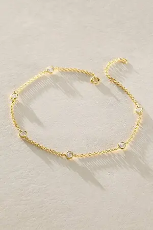 Free People Bezel-set Satellite Stone Anklet - Gold