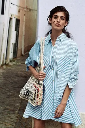 Free People Oxford Club Mini Dress - Cornfield Combo
